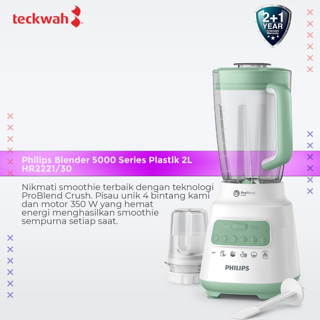 Jual Philips Blender 5000 Series Plastik 2L HR2221/30 | Shopee Indonesia