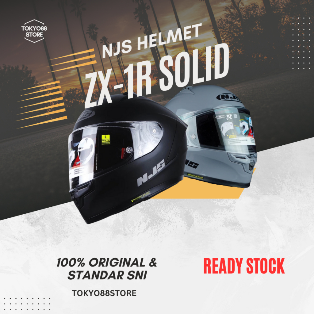 Jual Helm NJS ZX-1R Solid Full Face Motorcycle Helmet | Shopee Indonesia
