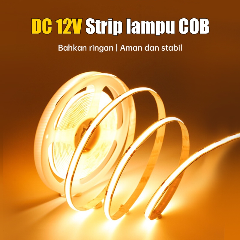 Jual Strip Led COB DC 12volt 5 meter 320led / Lampu Strip Light COB ...