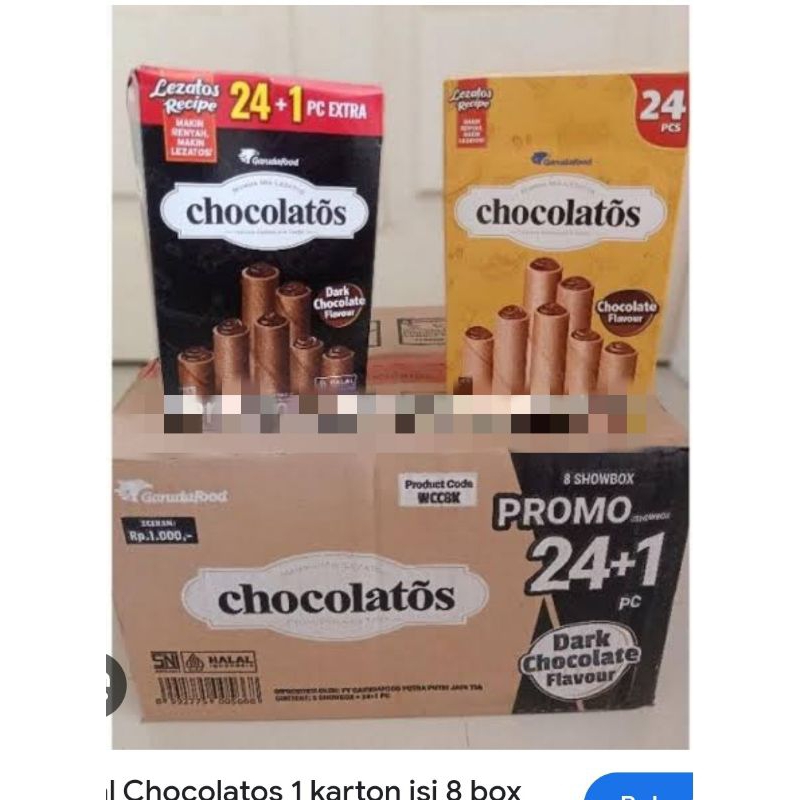 Jual Gery Chocolatos Wafer Roll 16 Gram ( 1 Karton isi 8 Box x 24 Pcs ...