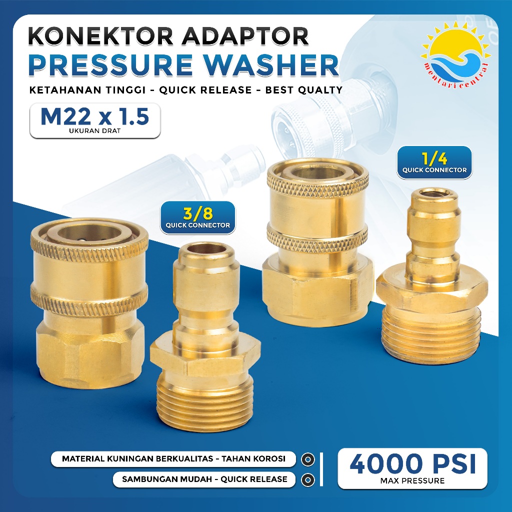 Jual UneedTools 2PCS Konektor Adaptor M22 *1.5 Untuk Pressure Washer 1/ ...