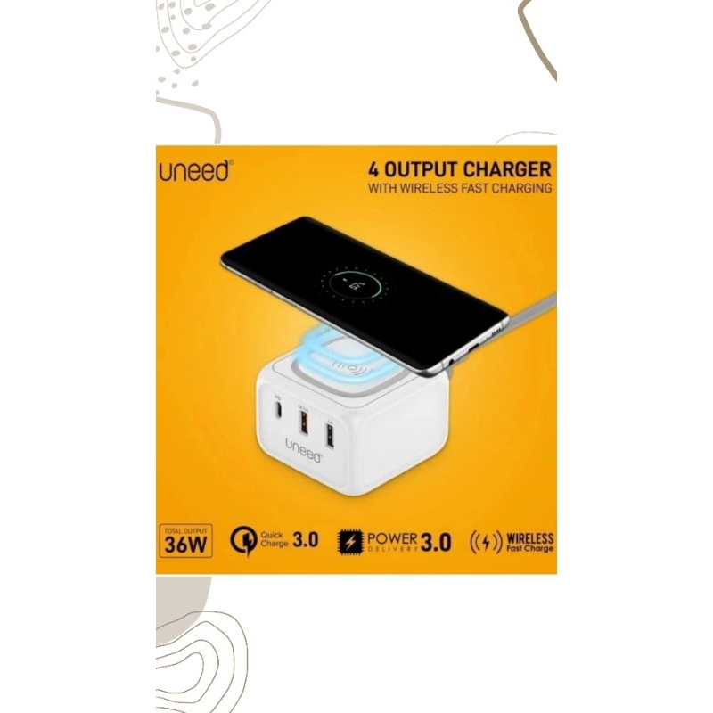 Jual uneed power station fast wireless charger 10w+pd+Qc 3.0 -UWA231 ...