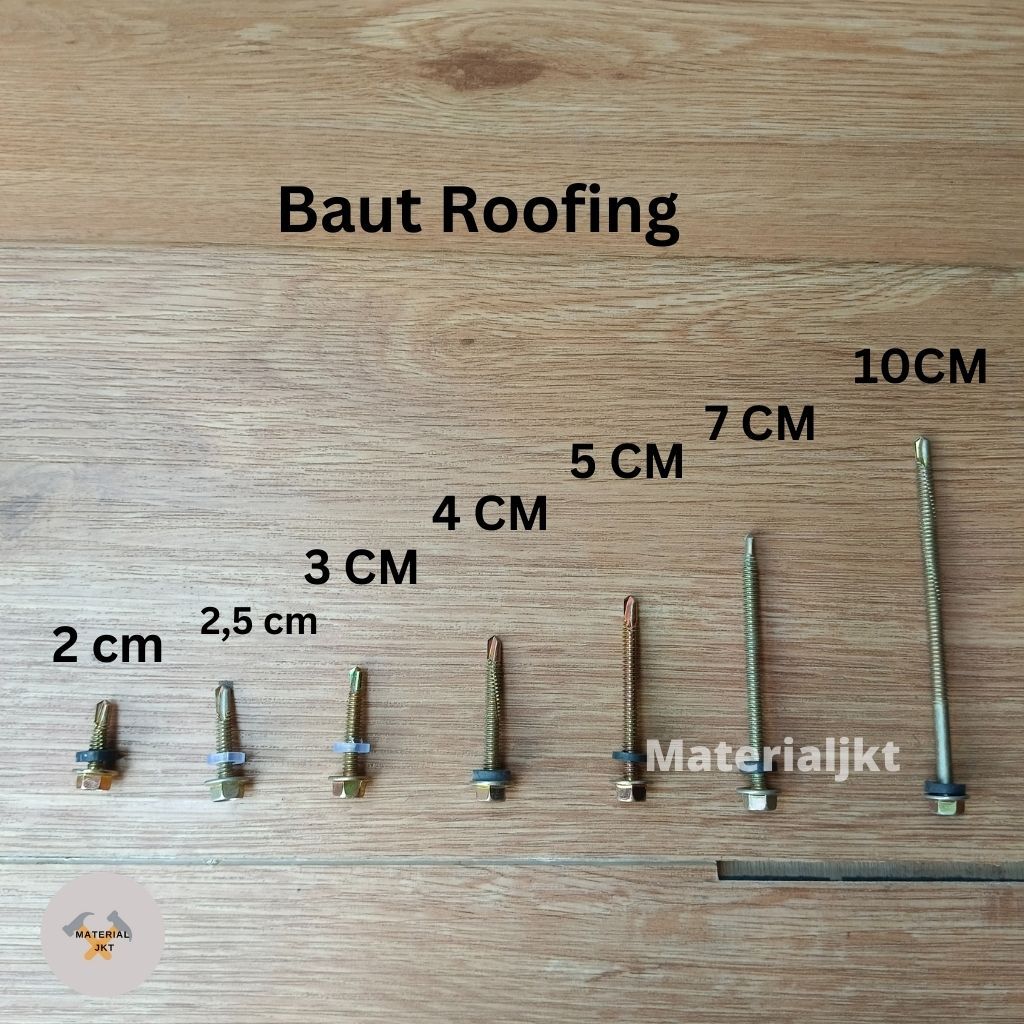 Jual Baut Roofing Skrup Roping 2,5 3 4 5 7 10 CM Atap Asbes Fiber ...