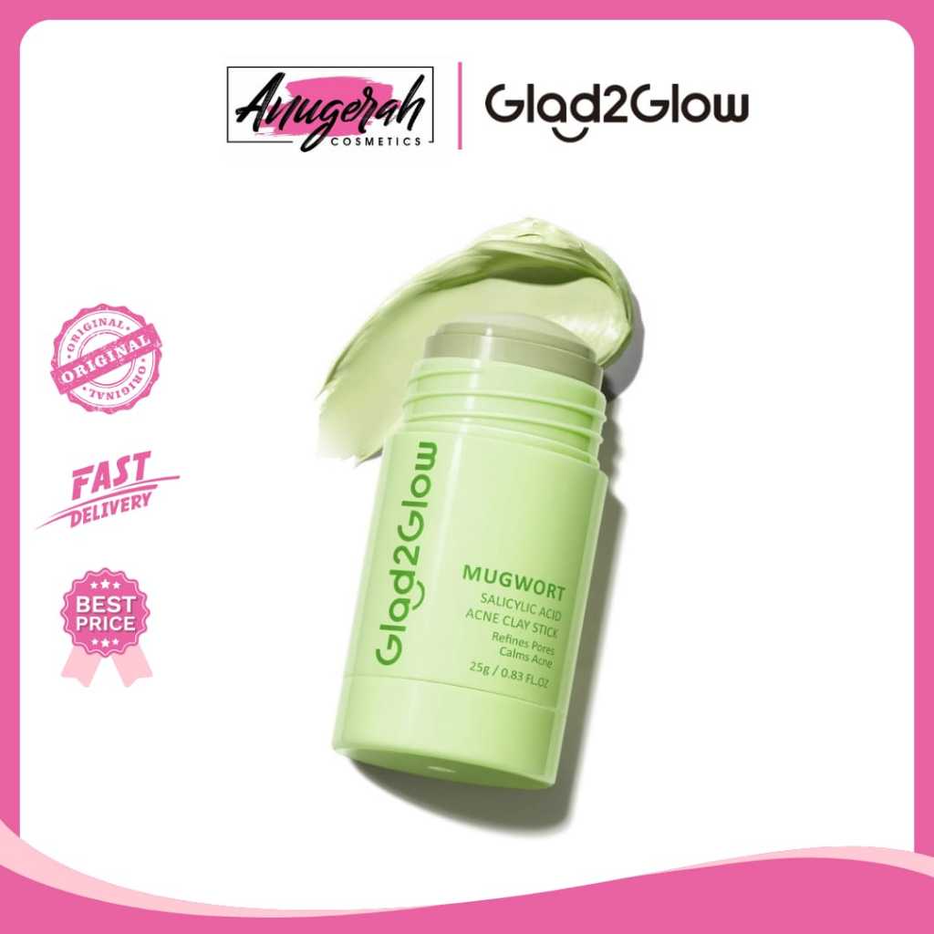 Jual Glad2Glow Mugwort Salicylic Acid Acne Clay Stick 25g | Shopee Indonesia
