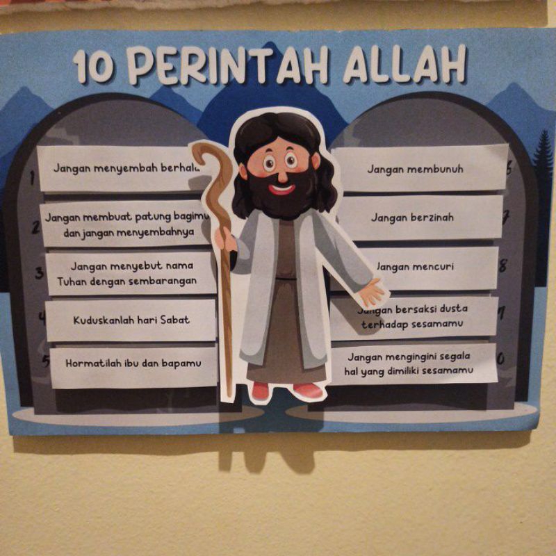 Jual READY STOCK Papan 3D media pembelajaran Alkitab 10 Perintah Allah ...