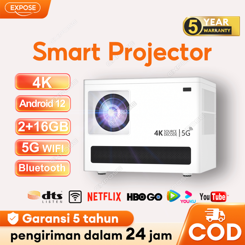 Jual Proyektor android paket hub hp 9000 lumens 4K FHD proyektor ...