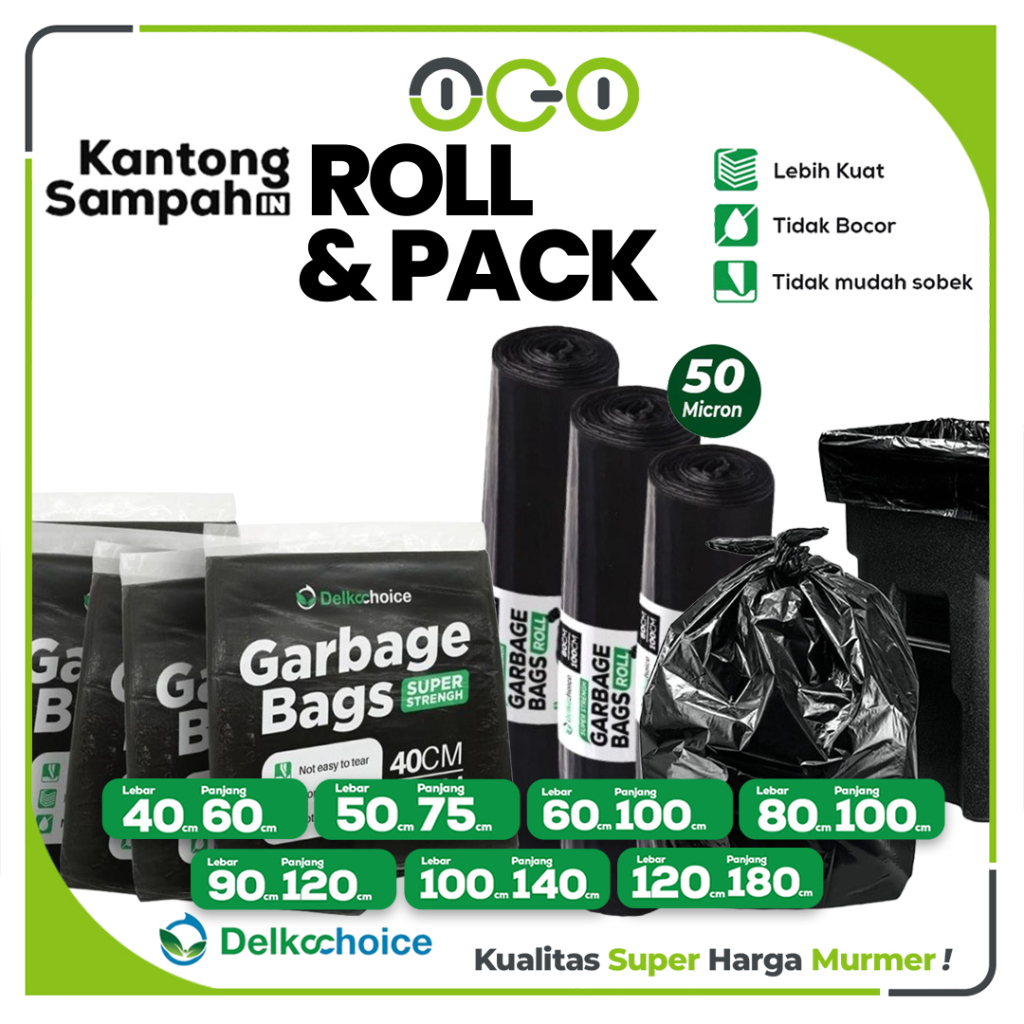 Jual Plastik Sampah Hitam Pack / Roll Varian Ukuran Kantong Kresek / Trash Bag / Garbage Bags ...