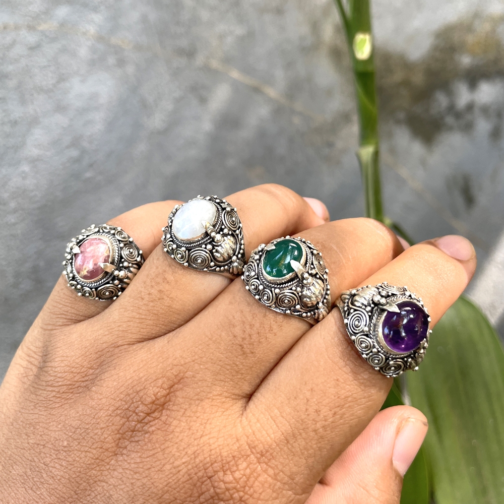 Jual Cincin Ring Perak Silver Bali Asli 925 Batu Natural Manuk Jawan ...