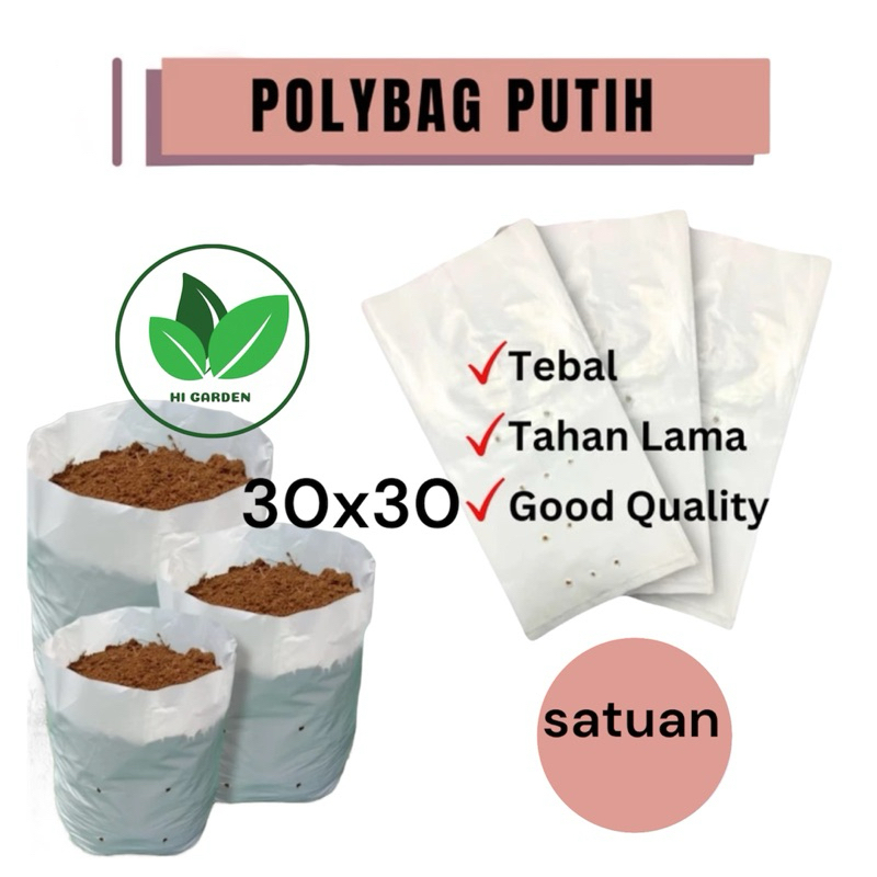 Jual Polybag Putih 30x30 Polibag Tebal tahan polybag hidroponik ...