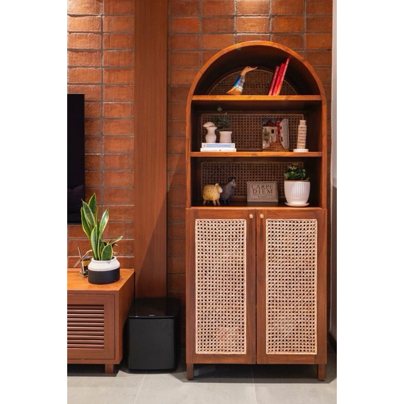 Jual rak minimalis kayu jati rak multifungsi rotan rak rotan aesthetic ...