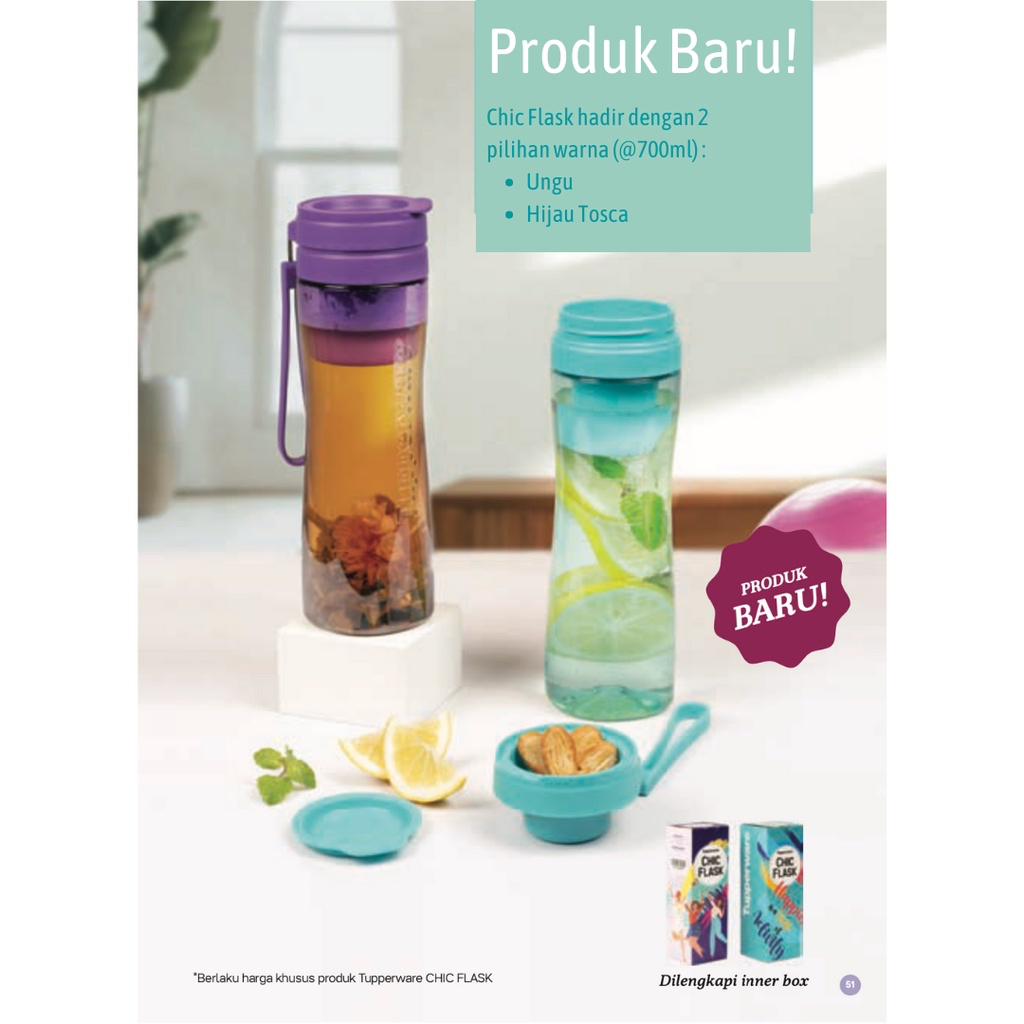 Jual Chic Flask 700ml / Botol Minum Infused Tupperware Original ...