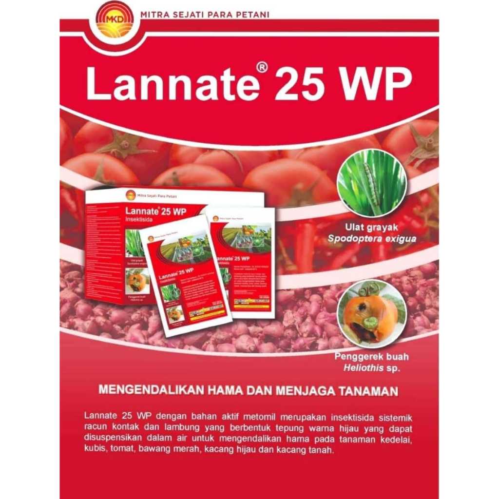 Jual INSEKTISIDA LANNATE MERAH 25WP 100GR - PEMBASMI ULAT GRAYAK DAN ...
