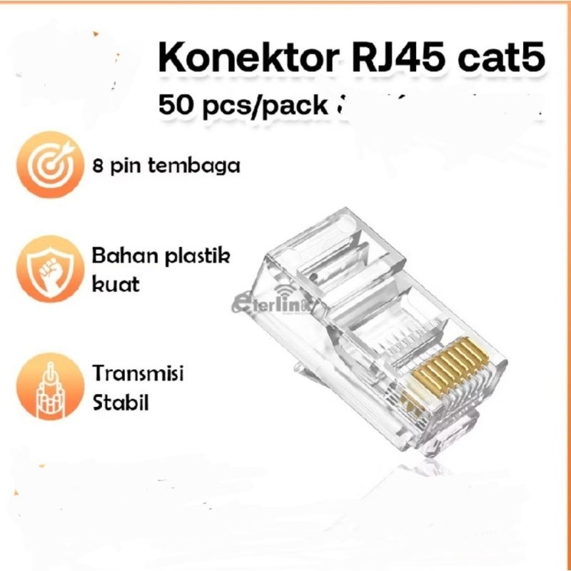 Jual Connector RJ45 Cat 5e isi 50pcs | Shopee Indonesia