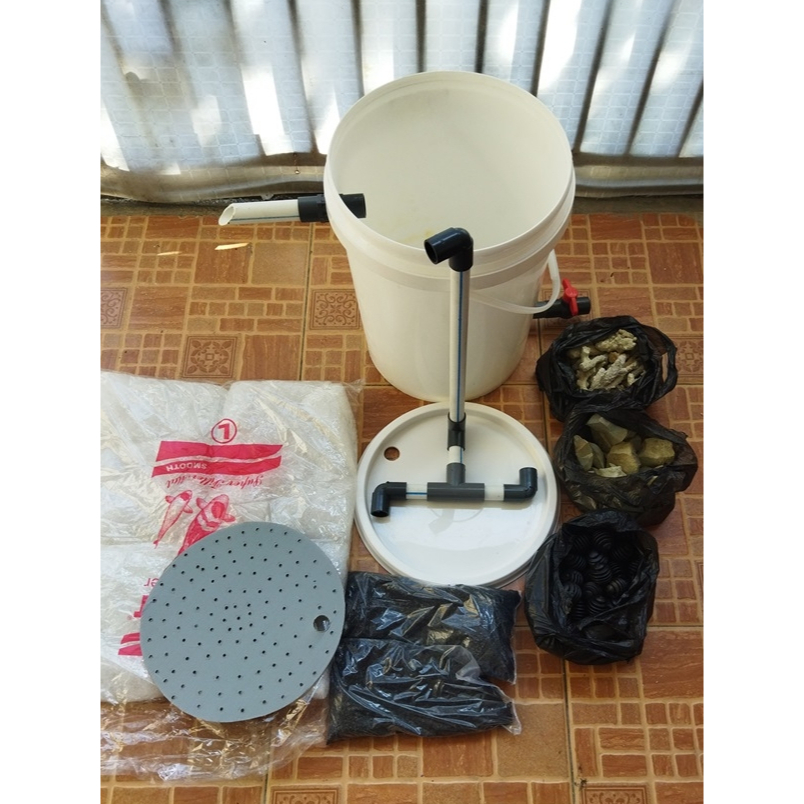Jual ember filter kolam ikan koi, lele, nila, kura kura, ukuran 25L ...