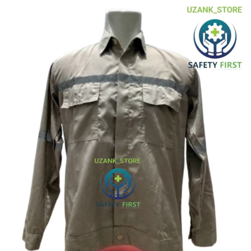 Jual kemeja safety wearpack atasan proyek tambang las dll | Shopee ...