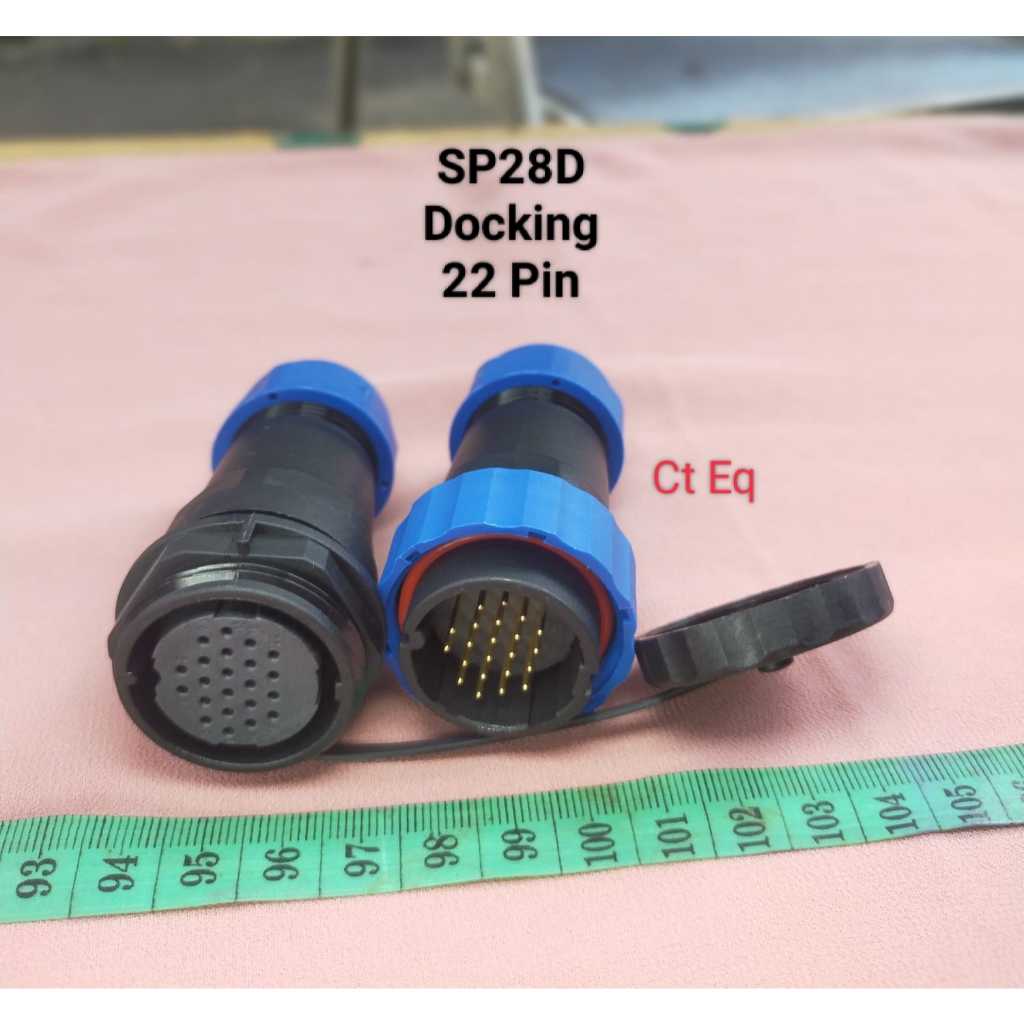 Jual SP28D 22 Pin Plug n Socket IP68 Docking Panel Mount konektor ...