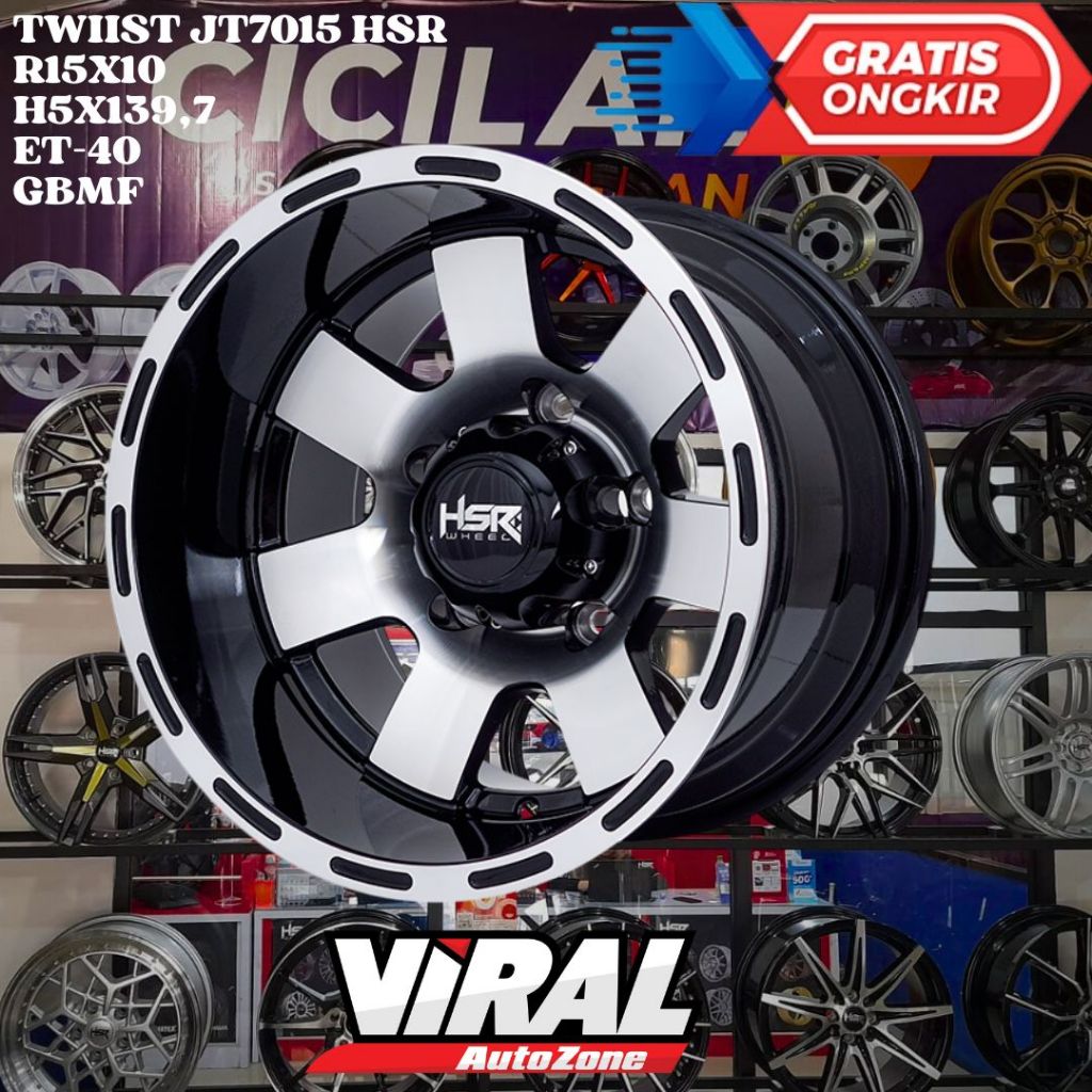 Jual Velg Mobil CELONG RING 15 HSR TWIIST R15 LEBAR 10 INCH LOBANG 5 ET-40 GBMF | Shopee Indonesia