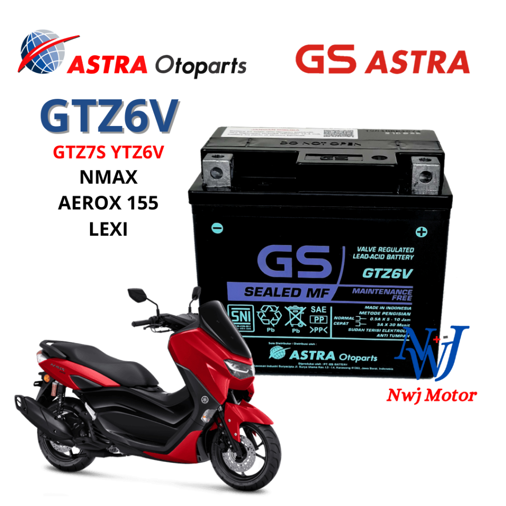 Jual AKI KERING MOTOR GS ASTRA NMAX AEROX 155 LEXI GTZ6V GTZ7S YTZ6V ...