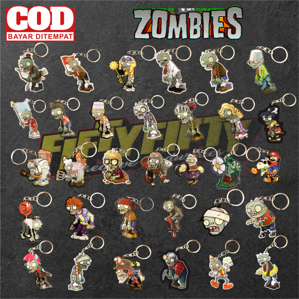 Jual Gantungan Kunci Plants Vs Zombies Keychain Akrilik Karakter Zombie ...