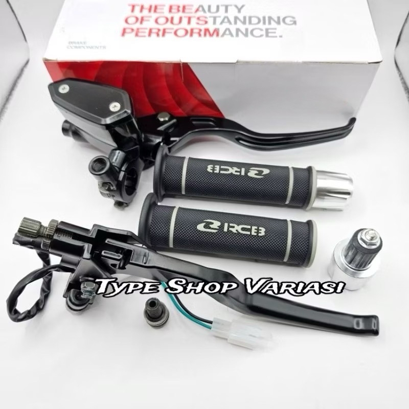 Jual Paket 3in1 Master Rem Tabung Oval + Handgrip RCB HG55 Original + Jalu Stang CNC Universal ...