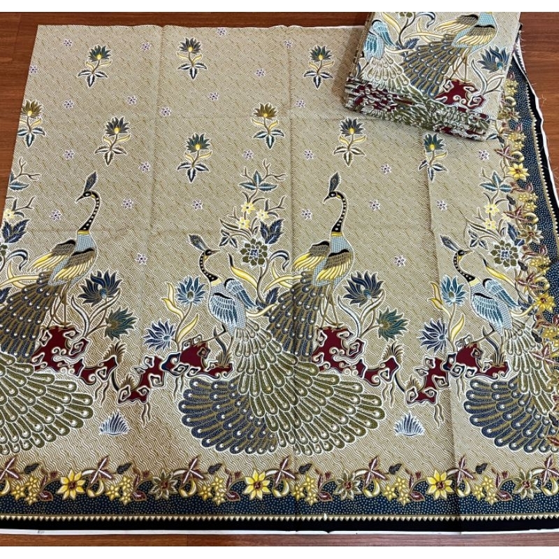 Jual Kain batik solo merak nangkring galar cokat biru tosca | Shopee ...