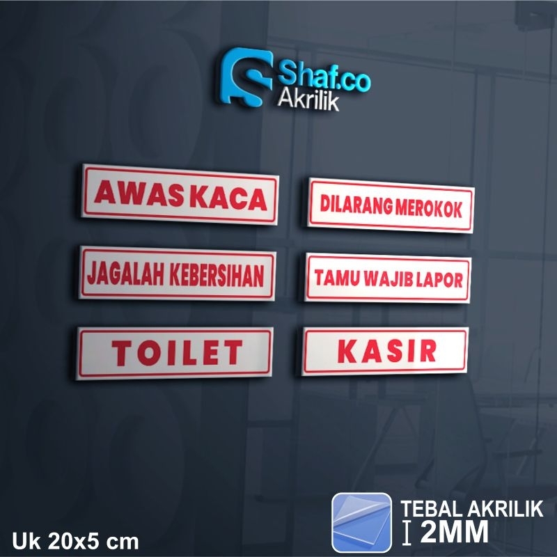 Jual AKRILIK SIGN BOARD AWAS KACA // ACRYLIC TOILET // ACRYLIC KASIR ...