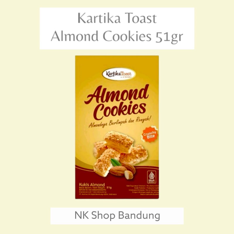 Jual Kartika Toast Almond Cookies 51gr - Crunchy Bites by Kartika Sari ...