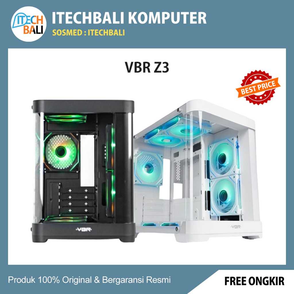 Jual Casing VBR Z3 M-ATX USB Type-C DUAL CHAMBER - mATX GAMING CASE ...