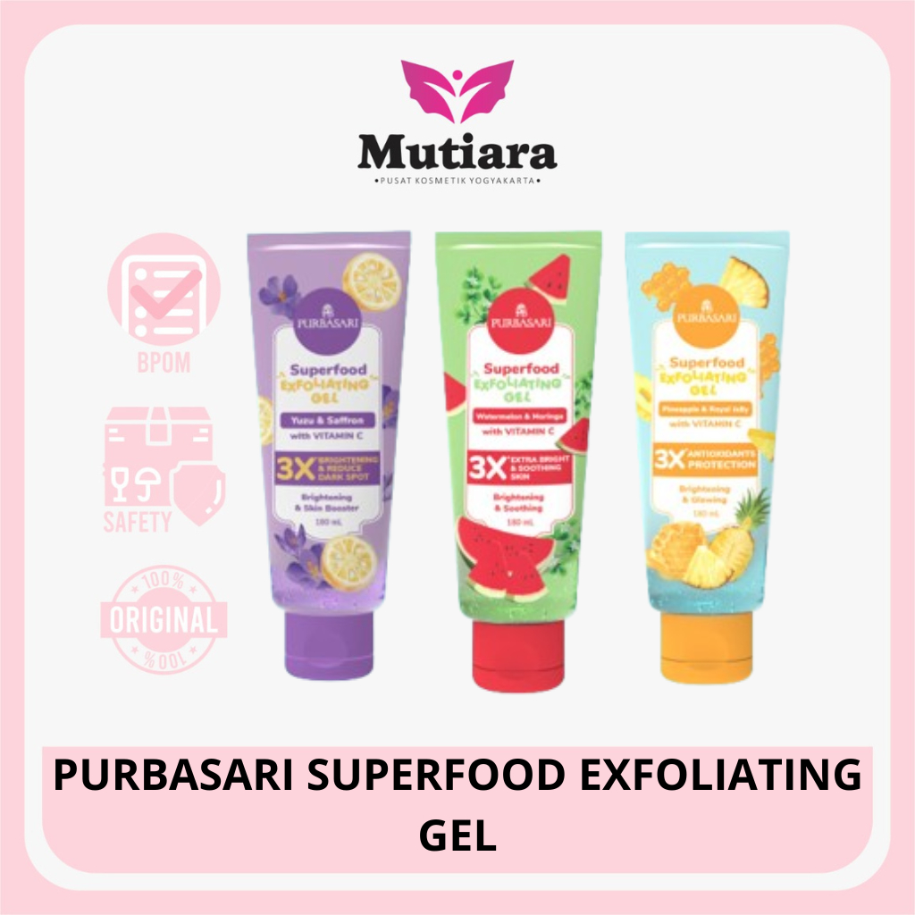 Jual PURBASARI SUPERFOOD EXFOLIATING GEL 180ML | Shopee Indonesia