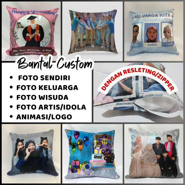 Jual Bantal Custom Foto 2 sisi FULL PRINTING 1 Bantal 1 Gambar Uk30x30 ...