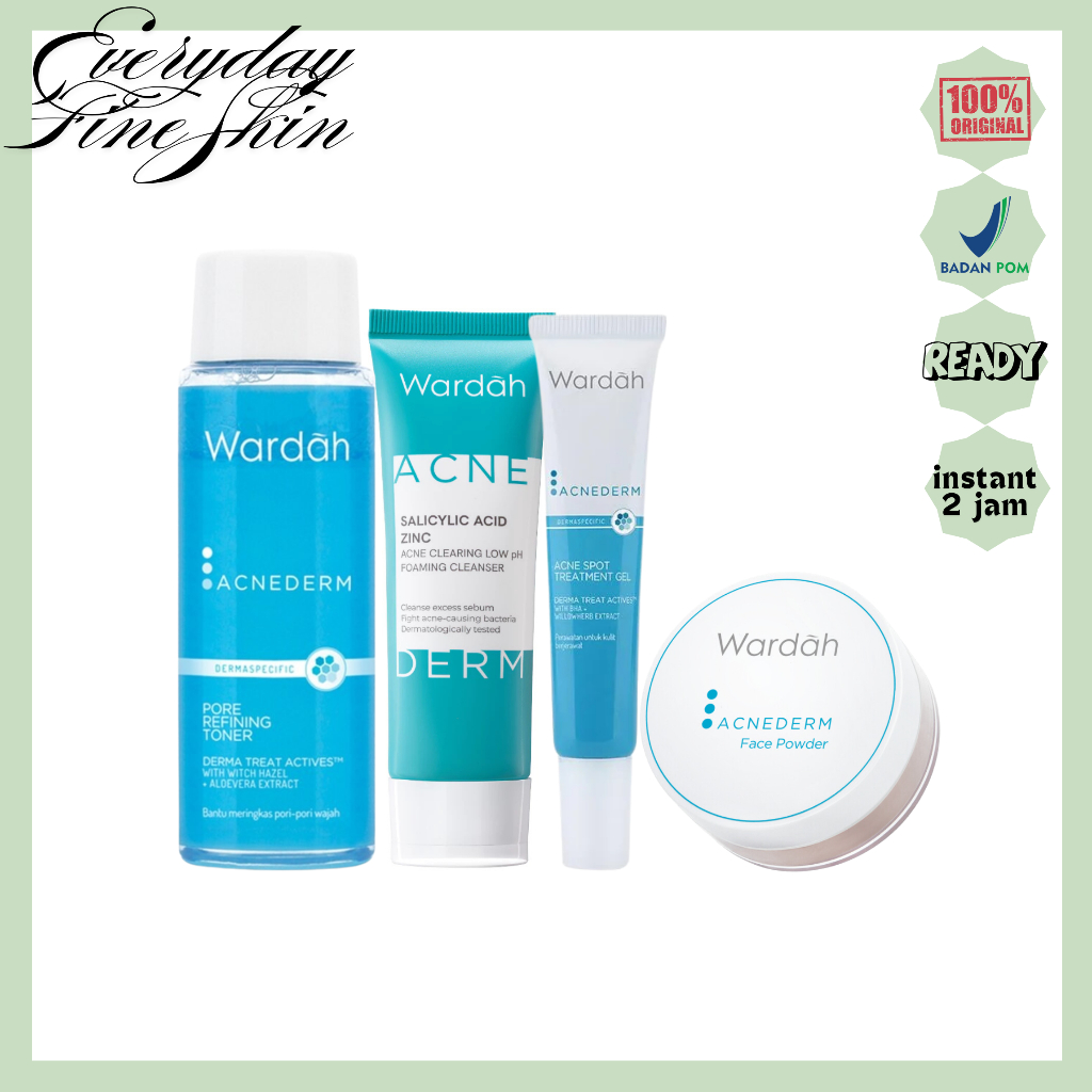 Jual WARDAH Acnederm Series Refining Toner Acne Spot Gel Foaming ...