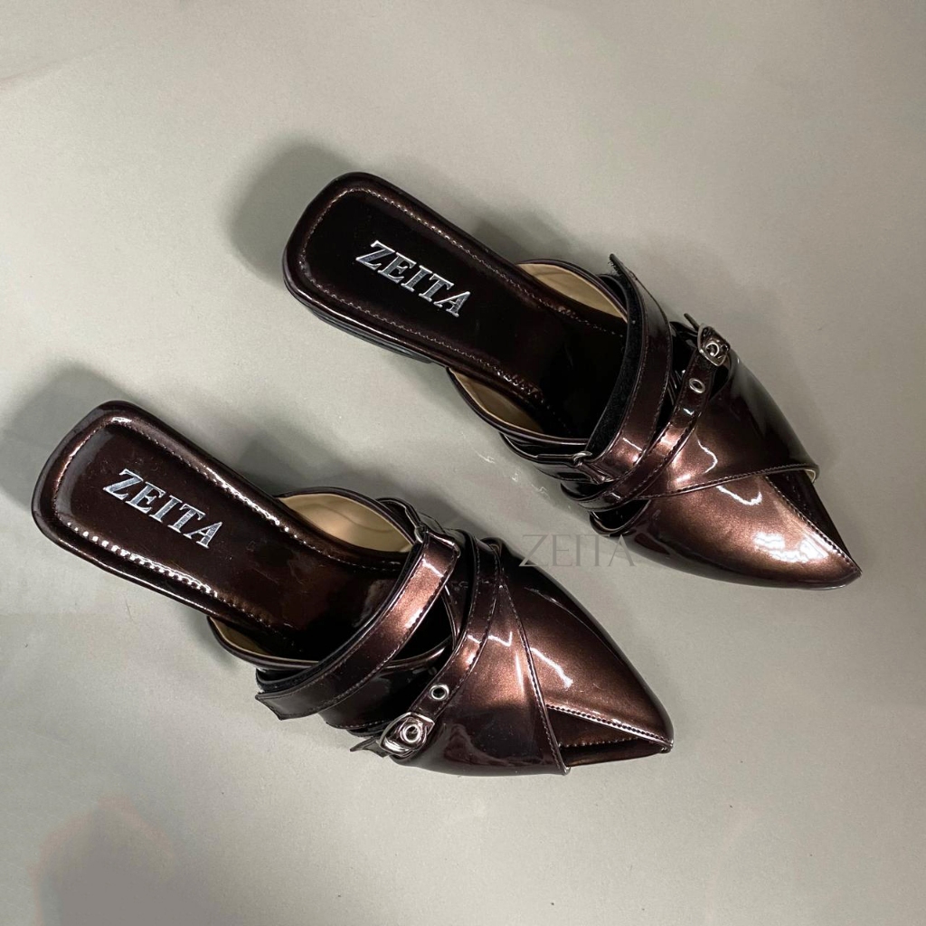 Jual ZEITA Heels Mule Wanita Terbaru Model Simpel Tinggi Hak 3cm ...