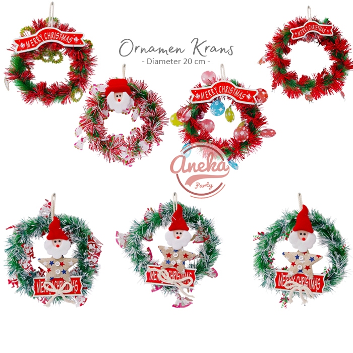 Jual Hiasan Natal Krans Ornament Gantung / Ornament Natal Ring Merry ...