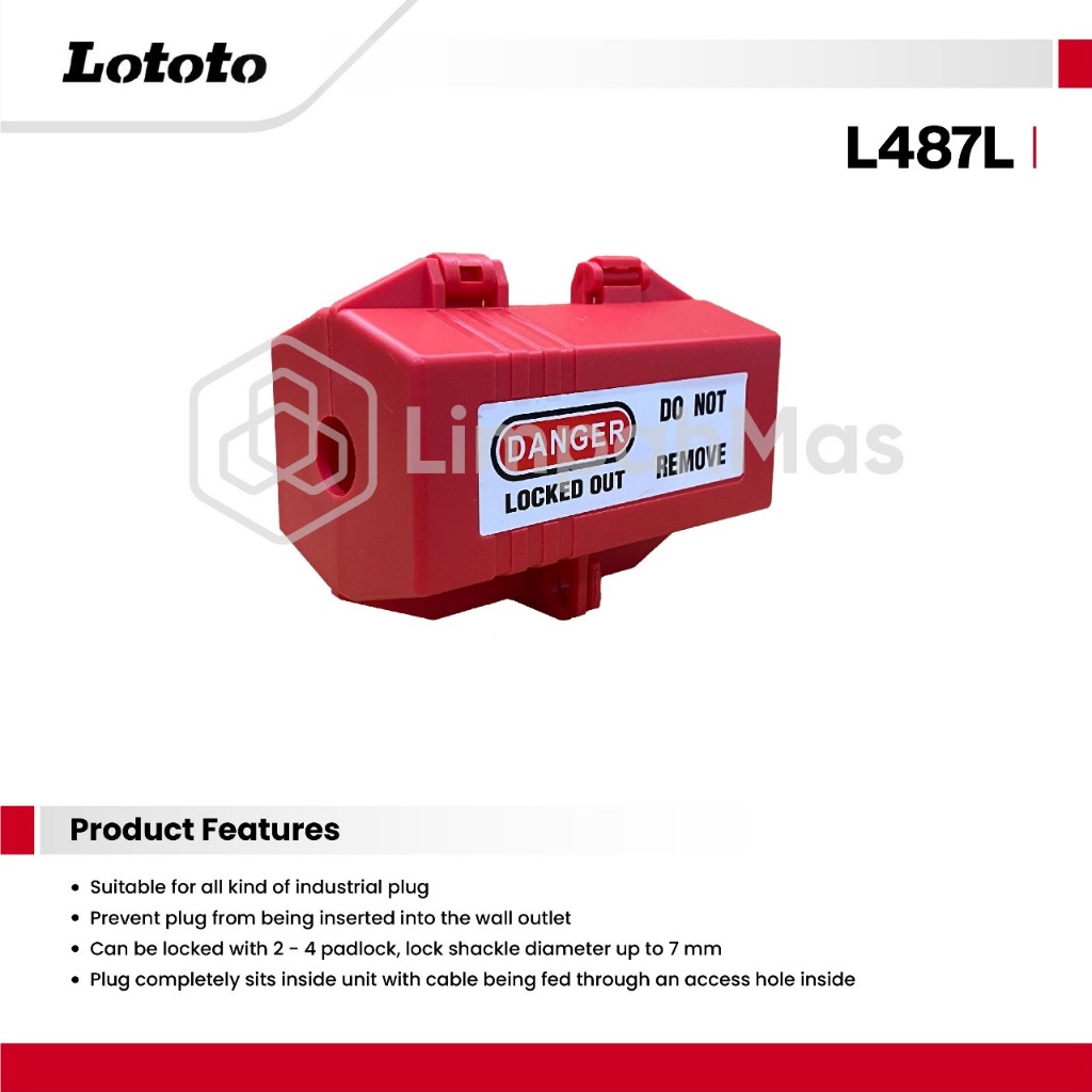Jual LOTOTO Safety Loto Rotating Electrica Plug Lockout 220v Plugs ...