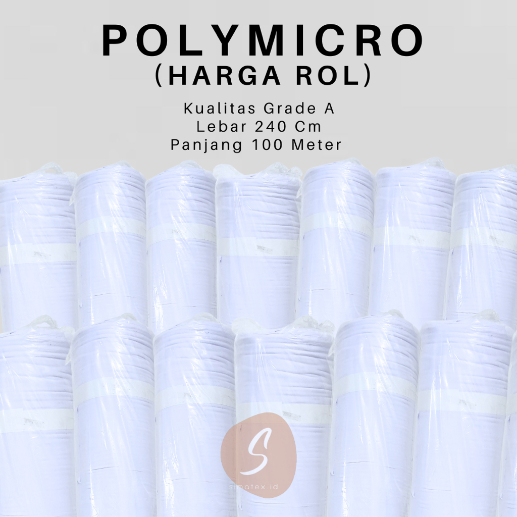 Jual (HARGA PER ROL 100 METER) KAIN BAHAN POLYMICRO / KAIN POLYMICRO ...