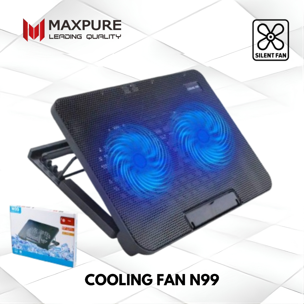 Jual Stand Cooling Pad Cooler Kipas pendingin Laptop Notebook 2 Fan N99 ...