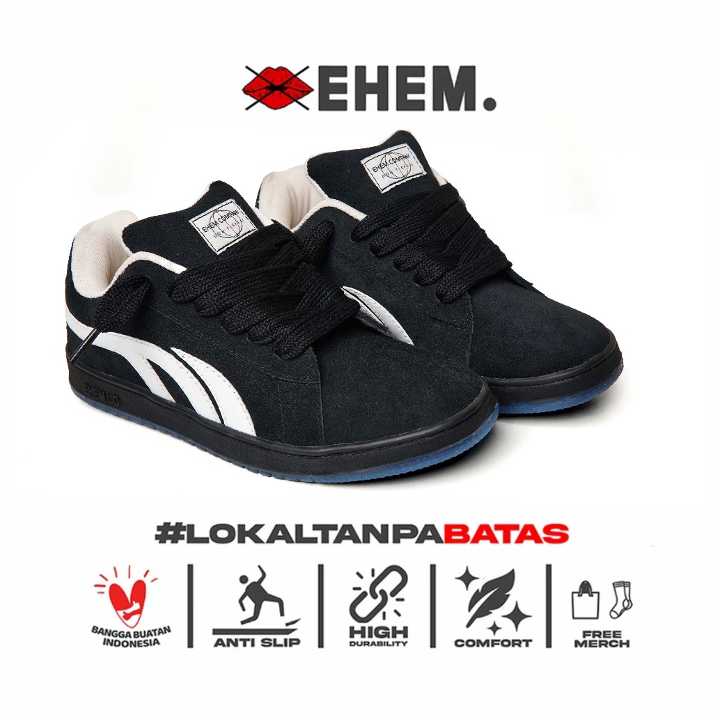 Jual Ehem - Sepatu Sneakers Unisex Pria Wanita Nankatsu Black White ...
