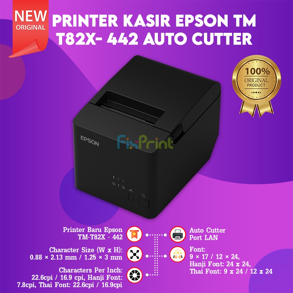 Jual FixPrint Printer Kasir Thermal TM-T82x TMT82x Auto Cutter Port LAN ...