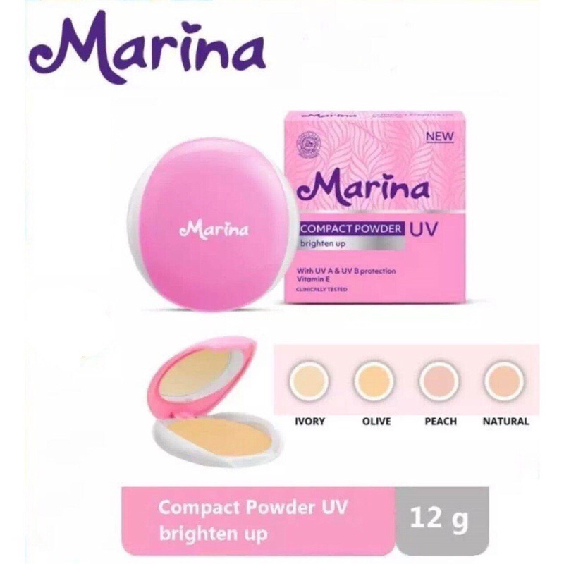 Jual MARINA COMPACT POWDER UV BRIGHTEN UP | Shopee Indonesia