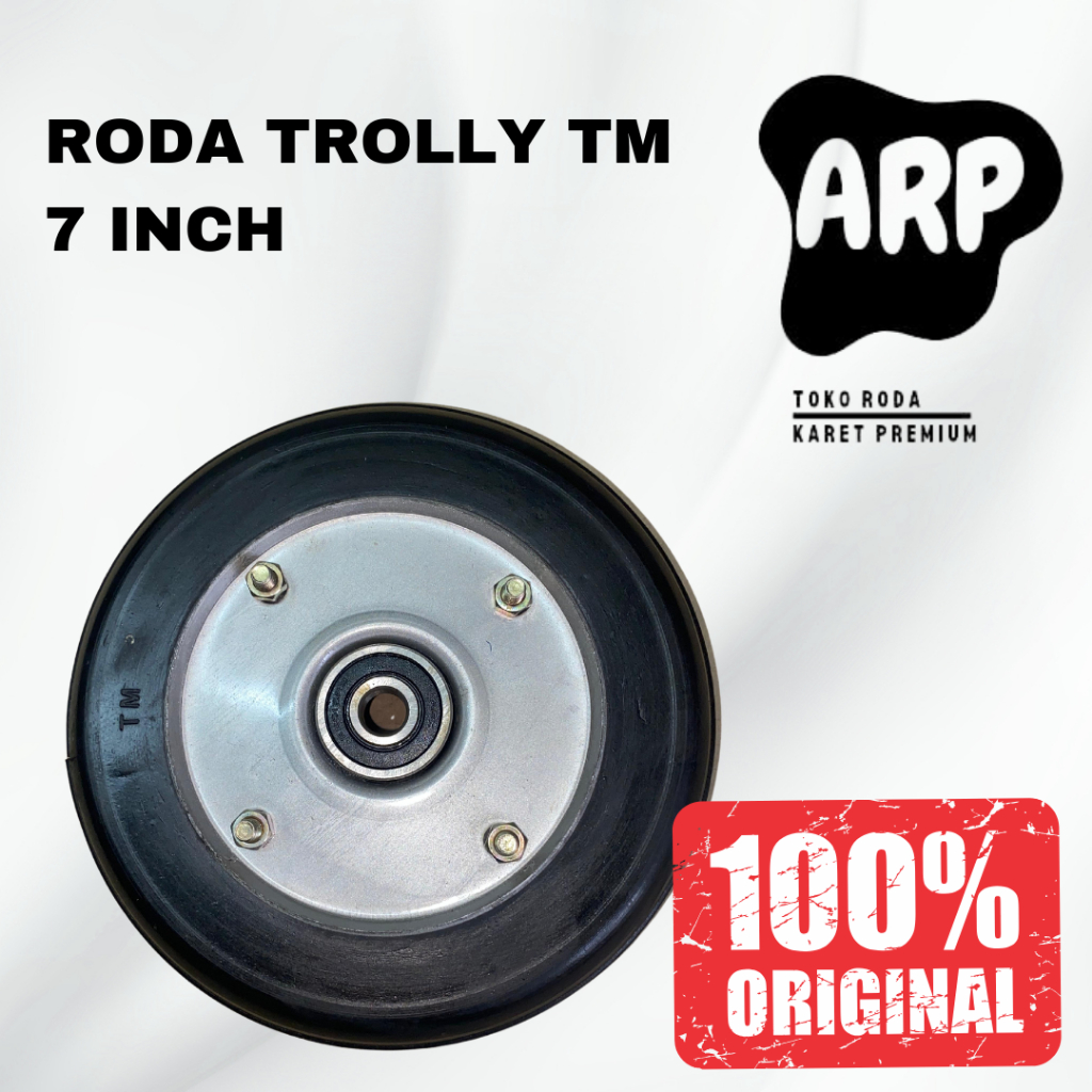 Jual Roda Troli 6 inch Double Bearing Velg Besi Laher 6301 Full Karet ...
