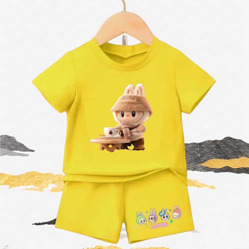 Jual Setelan One Set Kaos Celana anak usia 1-10 tahun Edisi Labubu ...