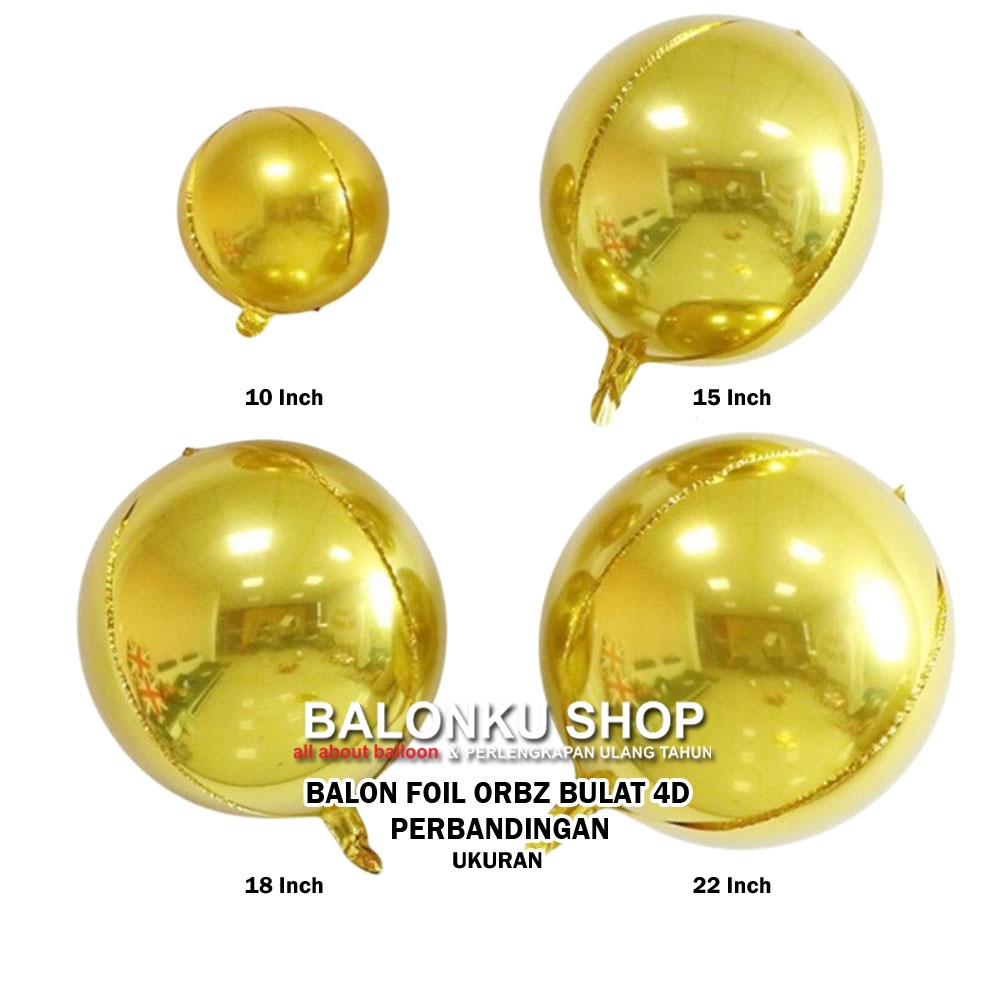 Jual Balon Foil Orbz 4D 22 Inch / Balon Foil 4D / Balon Foil Bulat ...