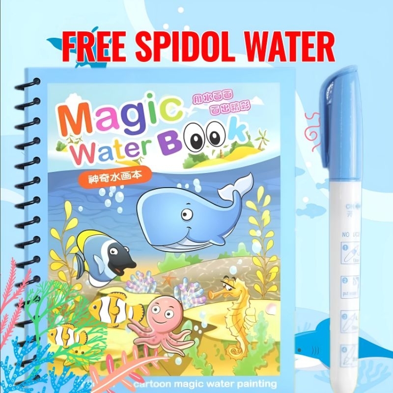 Jual (free spidol air) Magic waterbook buku menggambar air | Shopee ...