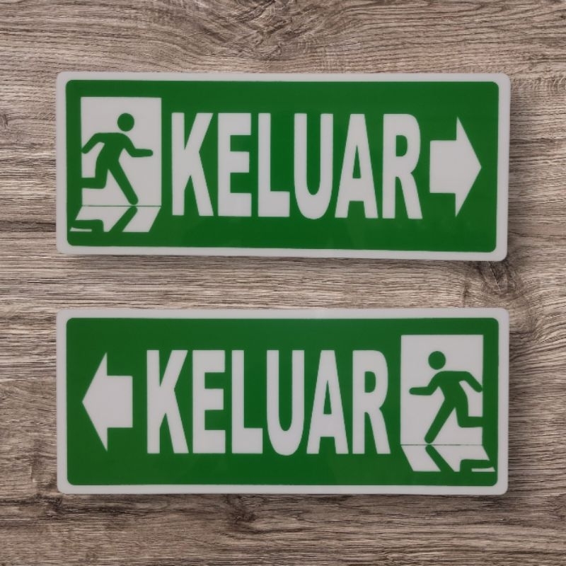 Jual Akrilik sign board petunjuk arah KELUAR kiri/kanan (harga satuan ...