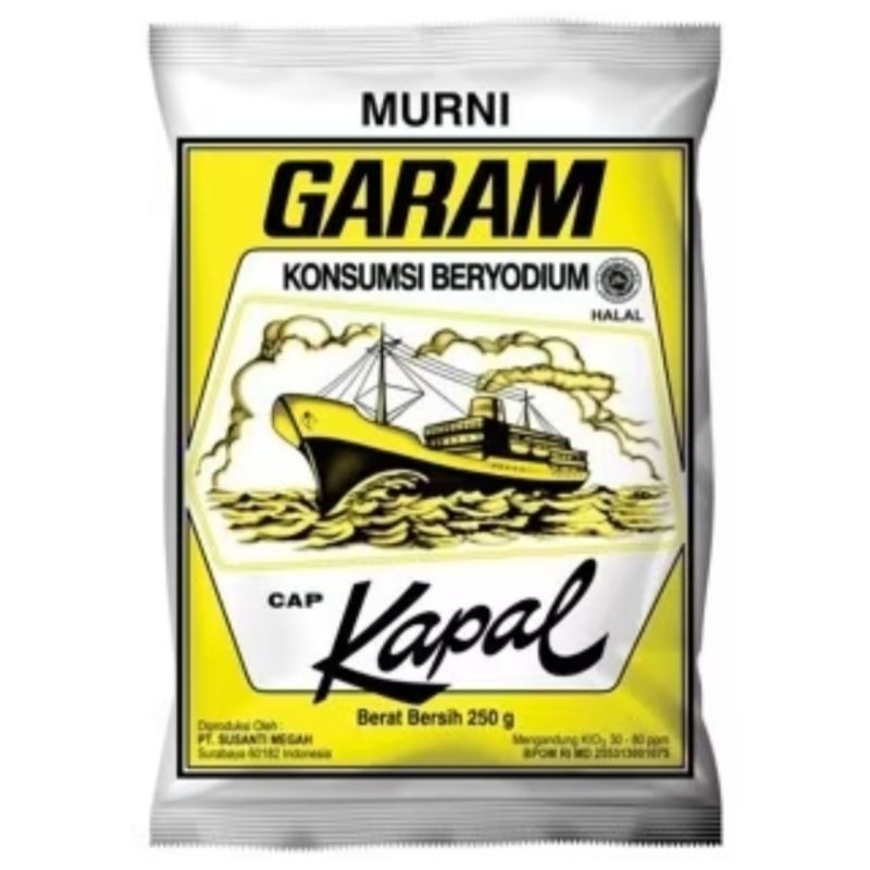 Jual Garam Cap Kapal 250gram murni garam original | Shopee Indonesia