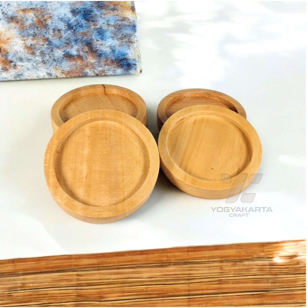Jual Tatakan gelas cangkir kayu mahoni Premium Wood coaster Alas gelas ...