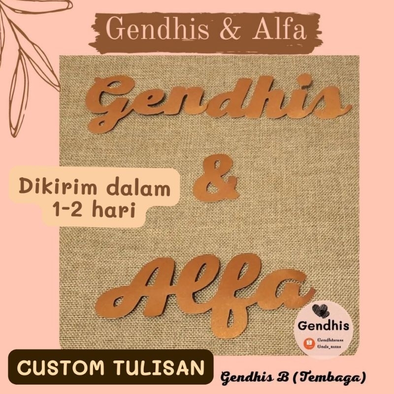 Jual BACA DESKRIPSI ||Hiasan dinding 23 CM Custom Tulisan Nama Dekorasi ...