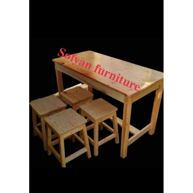 Jual meja makan / meja cafe / meja resto / meja warkop / meja makan jati Belanda murah | Shopee ...
