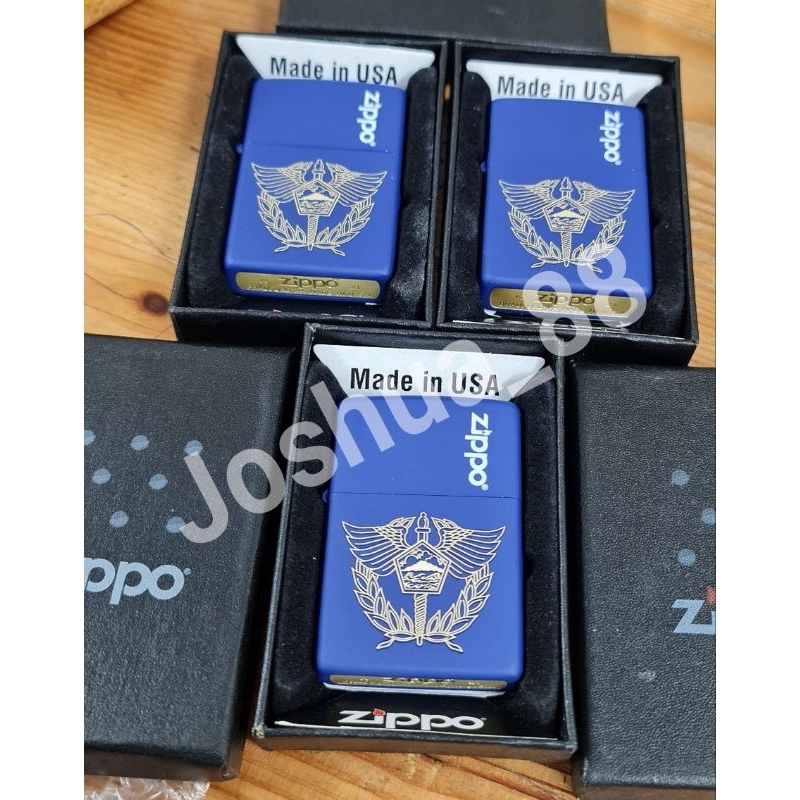 Jual Zippo Custom Ukir Logo Bea Cukai Blue Matte Bisa Ukir Nama Logo ...