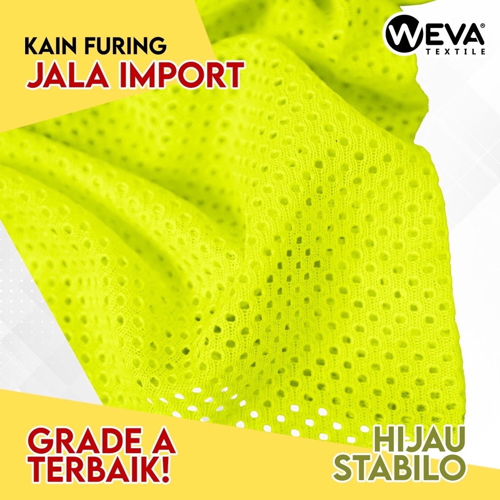 Jual KODE E66Y Bahan Kain Jala Kain Mesh Jaring Dalaman Jaket Hijau ...